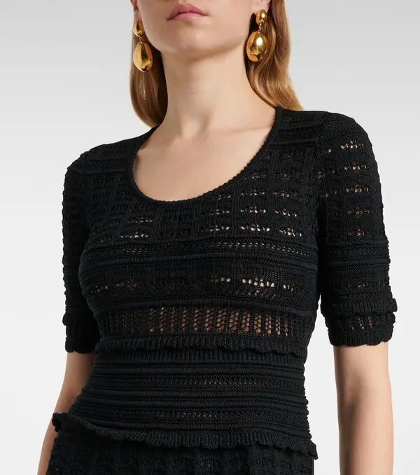MARANT ETOILE Abril Knitted Cotton Mini Dress - Black