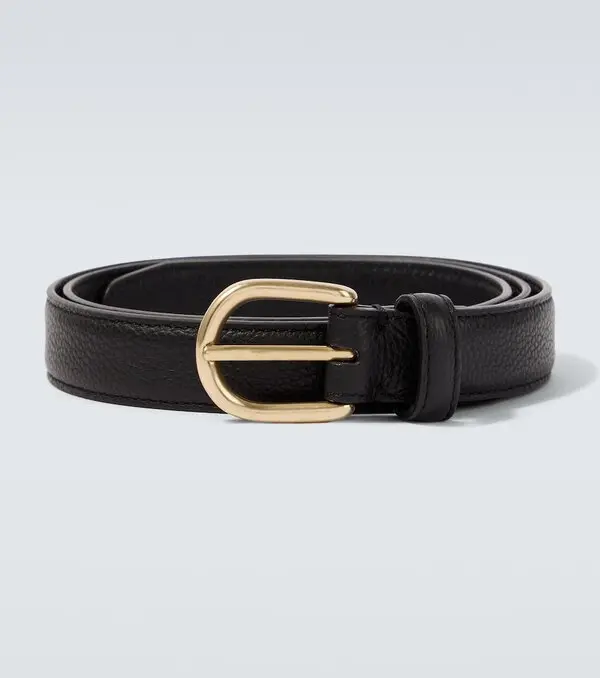 SAMAN AMEL Leather Belt - Black