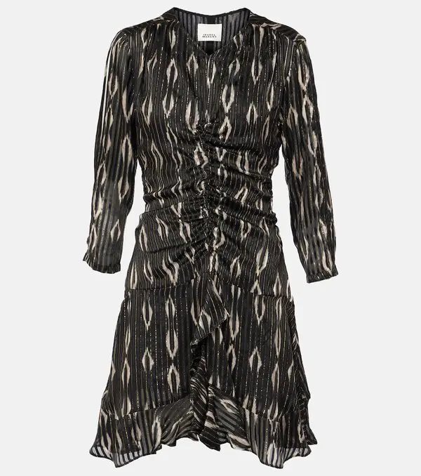 Isabel Marant Étoile Octavia Snake-effect Silk-blend Mini Dress - Multicoloured
