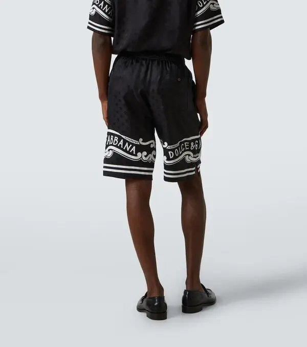 Dolce & Gabbana Paisley Silk Twill Bermuda Shorts