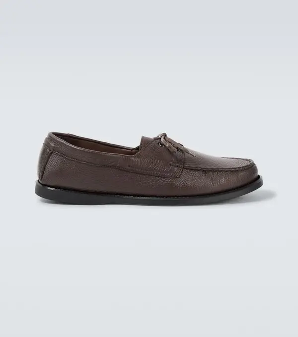 SAMAN AMEL City Moc Leather Boat Shoes - Brown