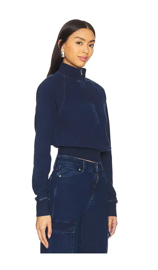 Good American Jeanius Mock Zip Pullover In . Also
