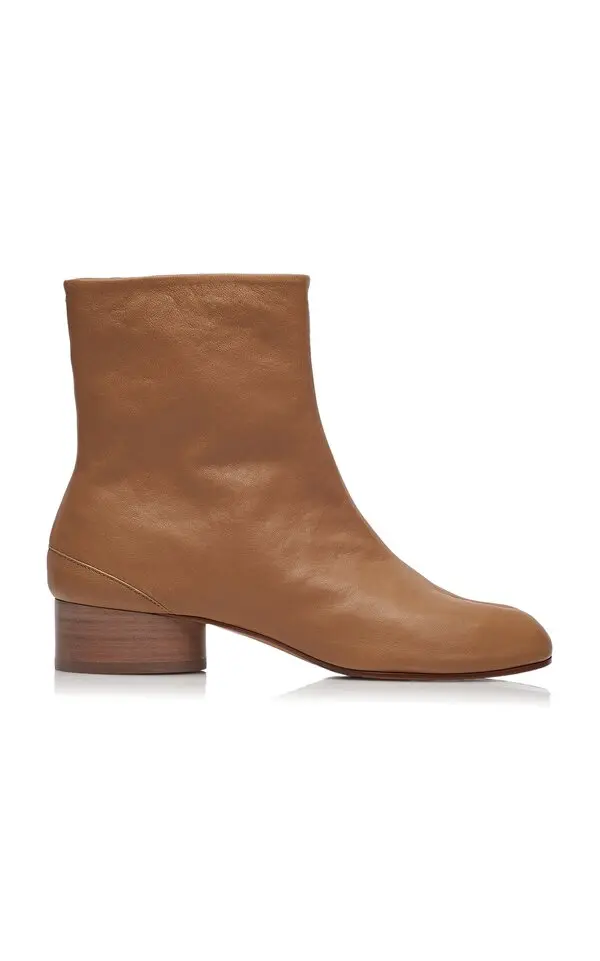 MAISON MARGIELA Tabi Leather Ankle Boots - Tan