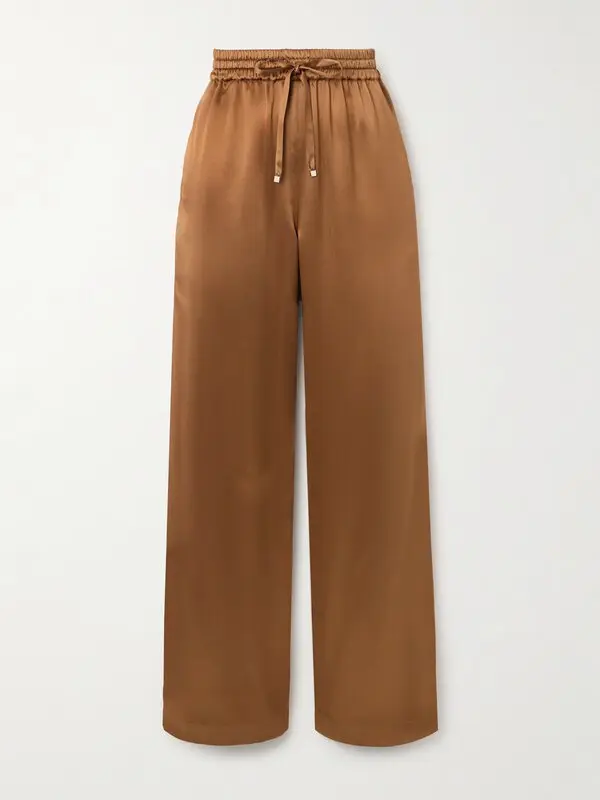 Dolce & Gabbana Silk-satin Straight-leg Pajama Pants - Metallic