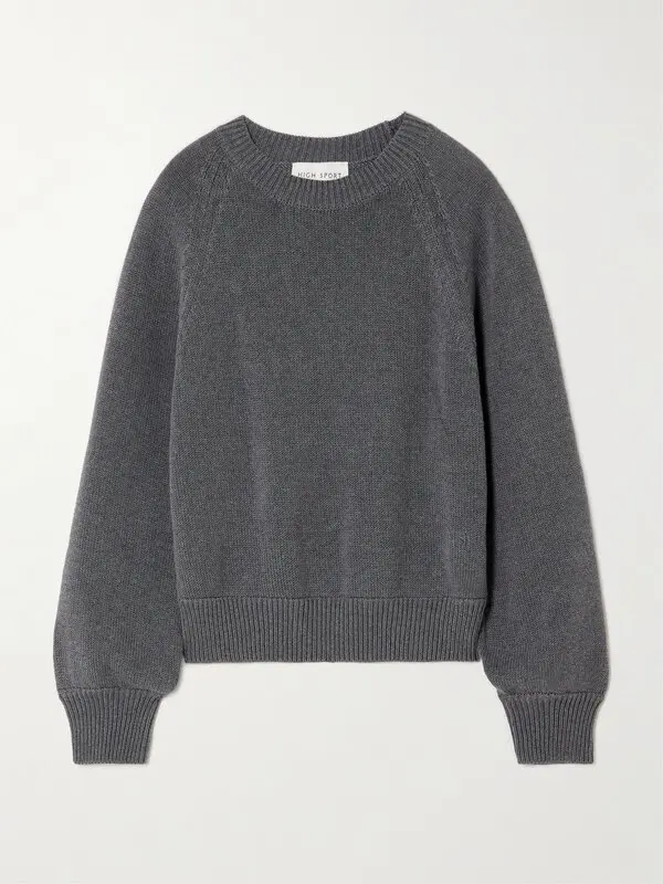 HIGH SPORT Lara Cotton Sweater - Gray