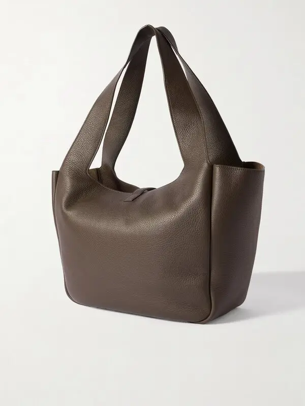 Saint Laurent Le 5 À 7 Bea Textured-leather Tote - Brown