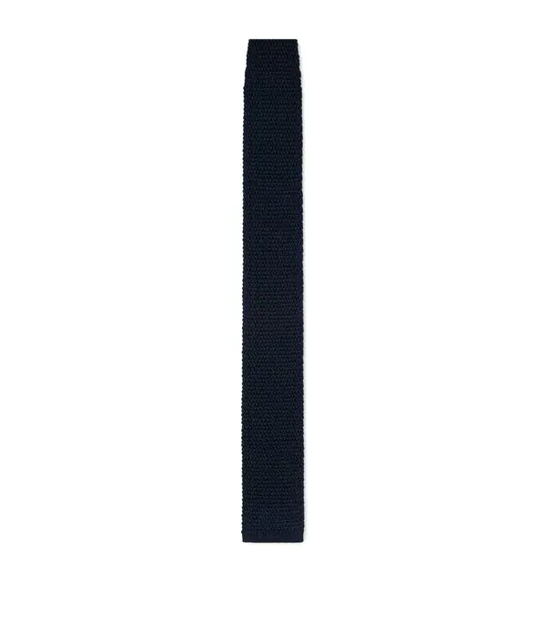 TOM FORD Silk Knitted Neck Tie - Navy