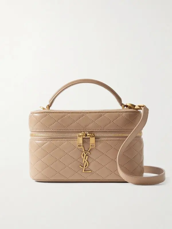 Saint Laurent Gaby Vanity Mini Quilted Leather Shoulder Bag - Neutrals