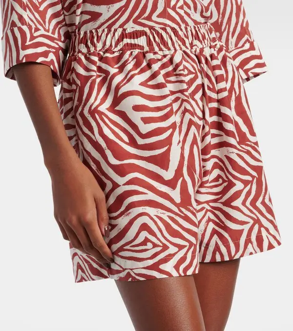 Brunello Cucinelli Printed Cotton And Silk Shorts
