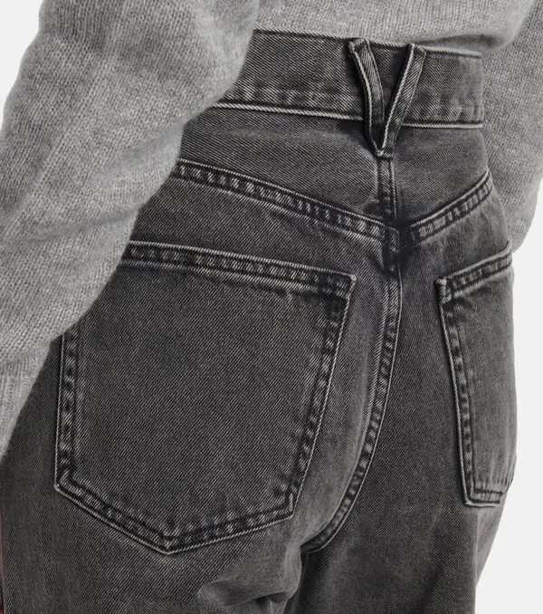 Veronica Beard Taylor High-rise Wide-leg Jeans In Stoned Washed Onyx
