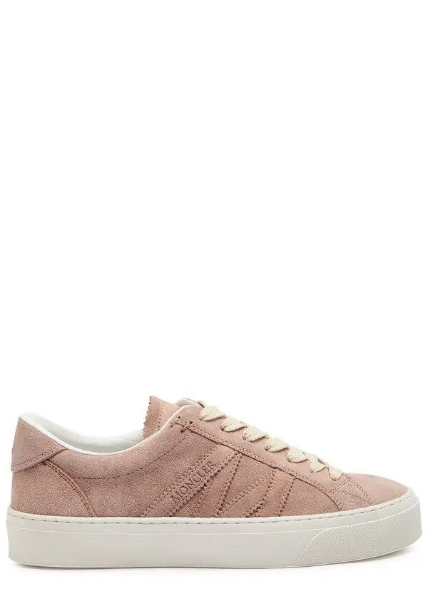 Moncler Monaco Panelled Suede Sneakers - Pink Light
