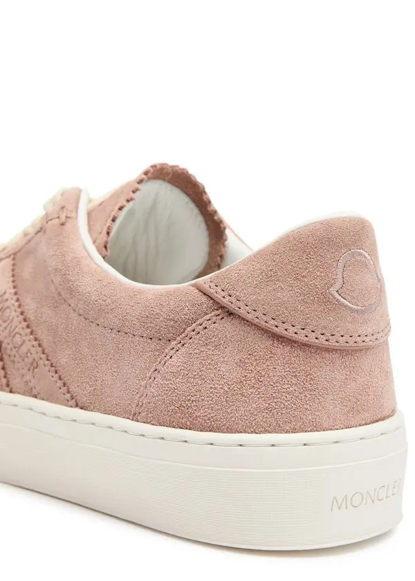 Moncler Monaco Panelled Suede Sneakers - Pink Light