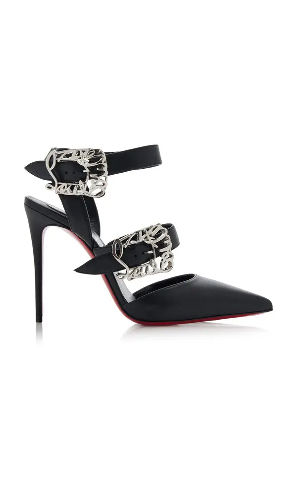 CHRISTIAN LOUBOUTIN Giddylina 100mm Buckle Detail Leather Pumps - Black