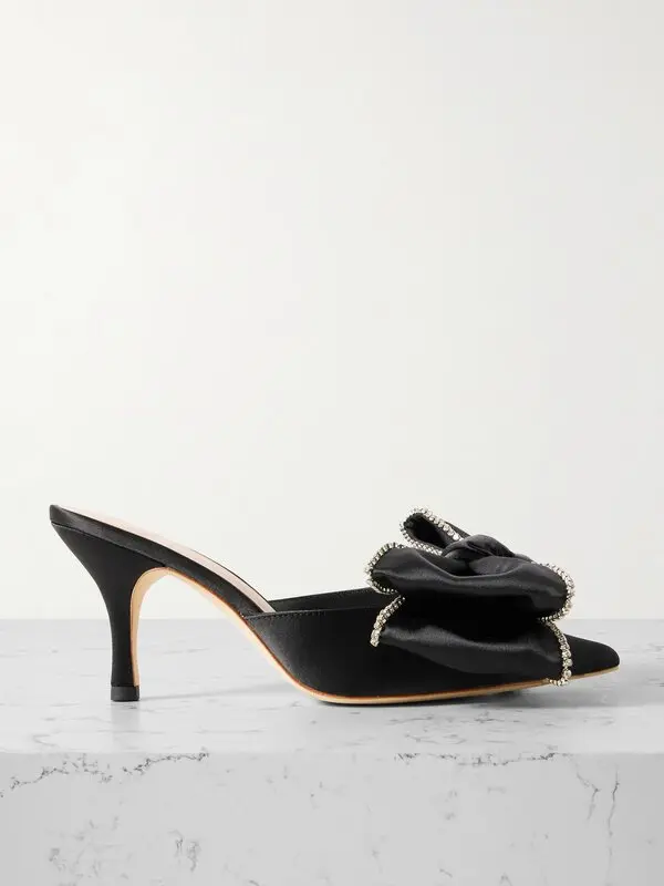 LOEFFLER RANDALL Margot Embellished Satin Pumps - Black