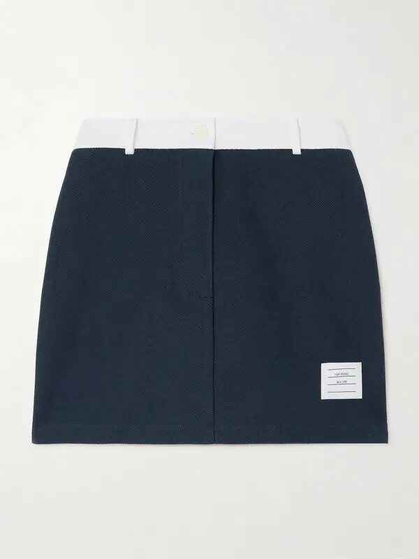 Thom Browne Two-tone Cotton-twill Mini Skirt - Blue