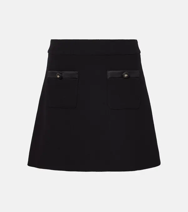 Dolce & Gabbana Wool And Silk Mini Skirt - Black