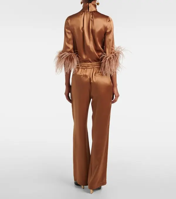 Dolce & Gabbana Silk Satin Wide-leg Trousers