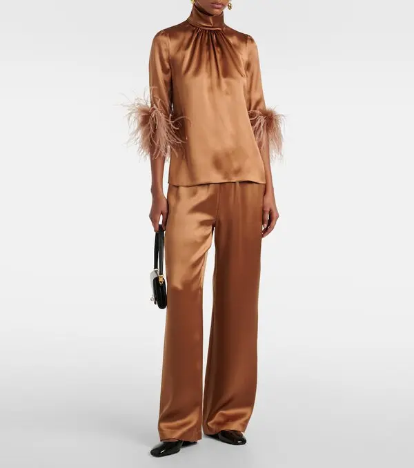 Dolce & Gabbana Silk Satin Wide-leg Trousers