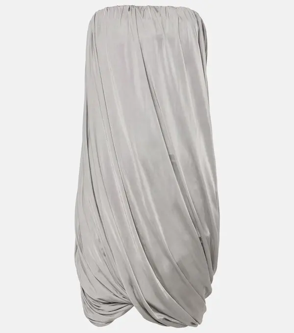 Attico Draped Jersey Mini Dress - Grey