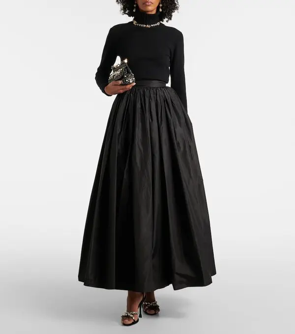 Dolce & Gabbana Gathered Silk Maxi Skirt