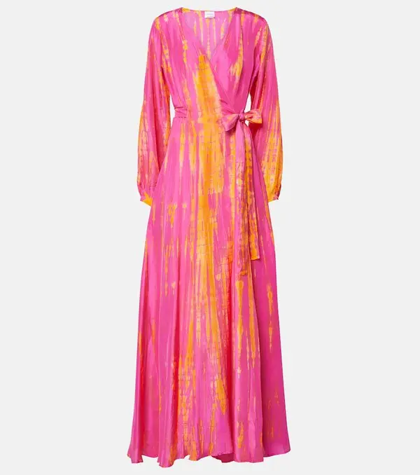 Anna Kosturova Silk Maxi Dress - Pink