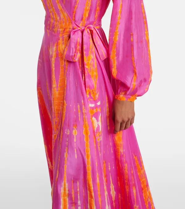 Anna Kosturova Silk Maxi Dress - Pink