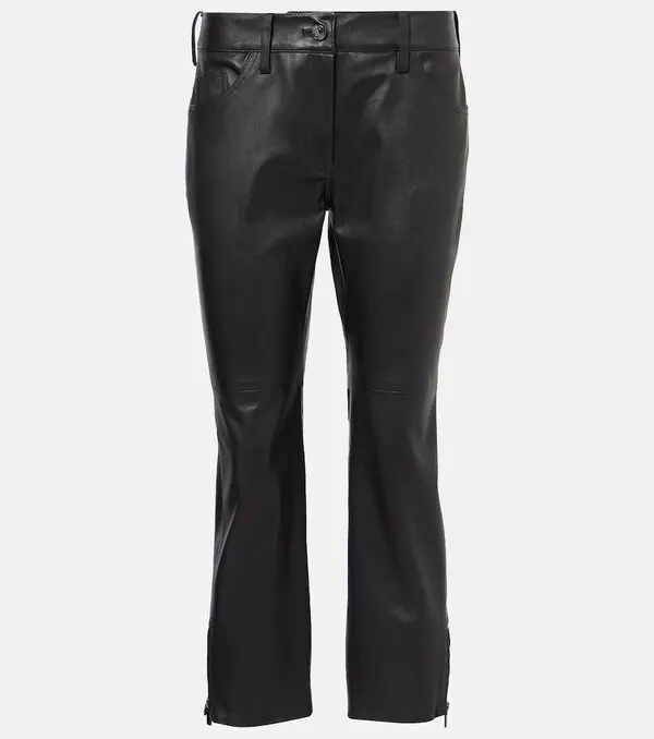 Magda Butrym Low-rise Leather Capris - Black