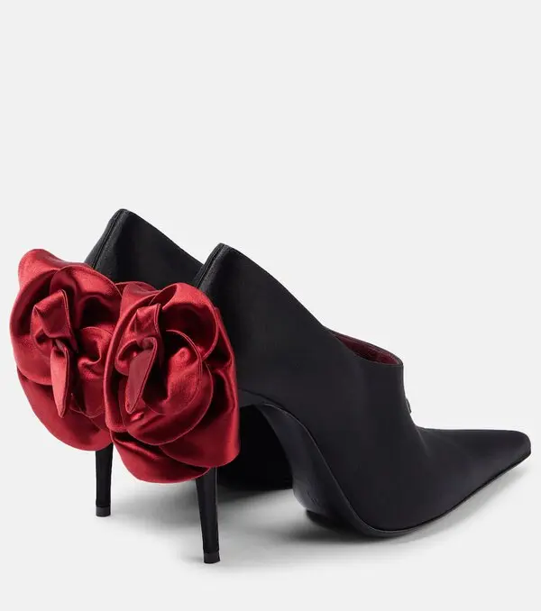 Magda Butrym Floral Appliqué Satin Pumps