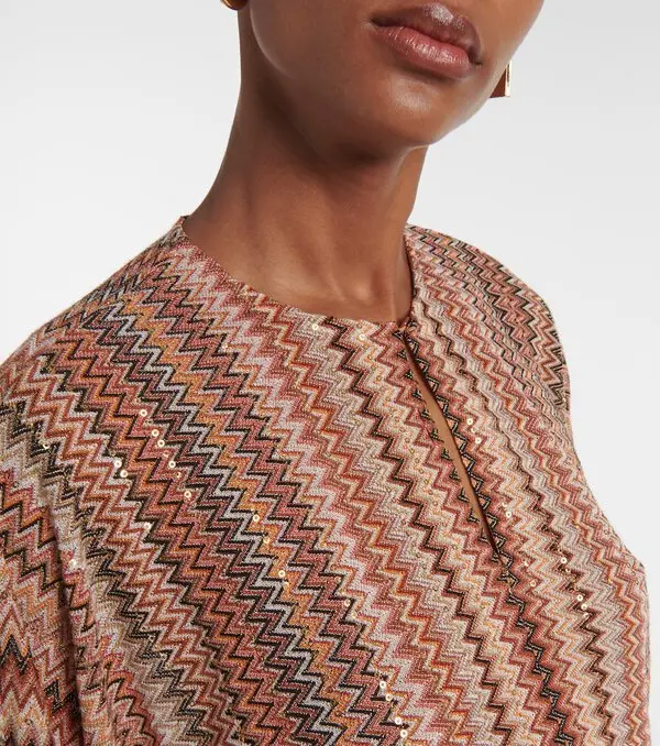 Missoni Zigzag Fringed Lame Blouse