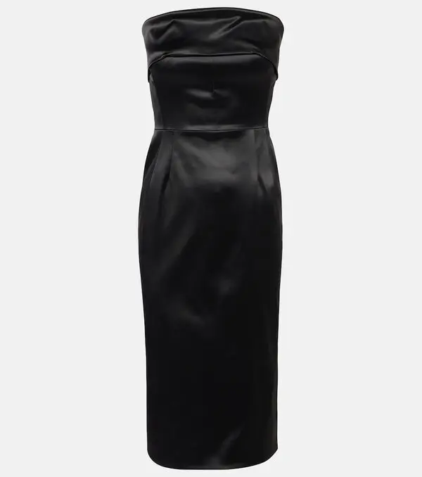 Dolce & Gabbana Satin Bustier Dress - Black