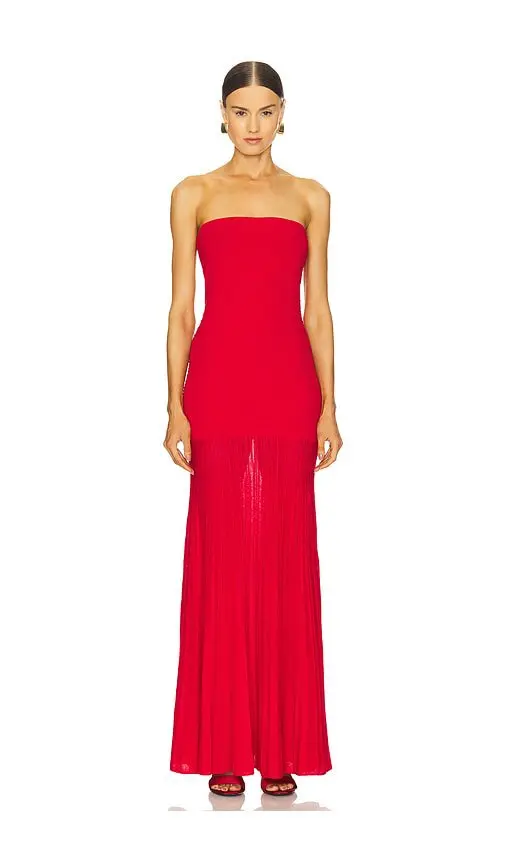 Line & Dot Arlo Tube Dress - Red