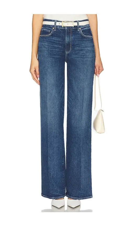 Paige Sasha Seamed Beltloop Jeans - Blue