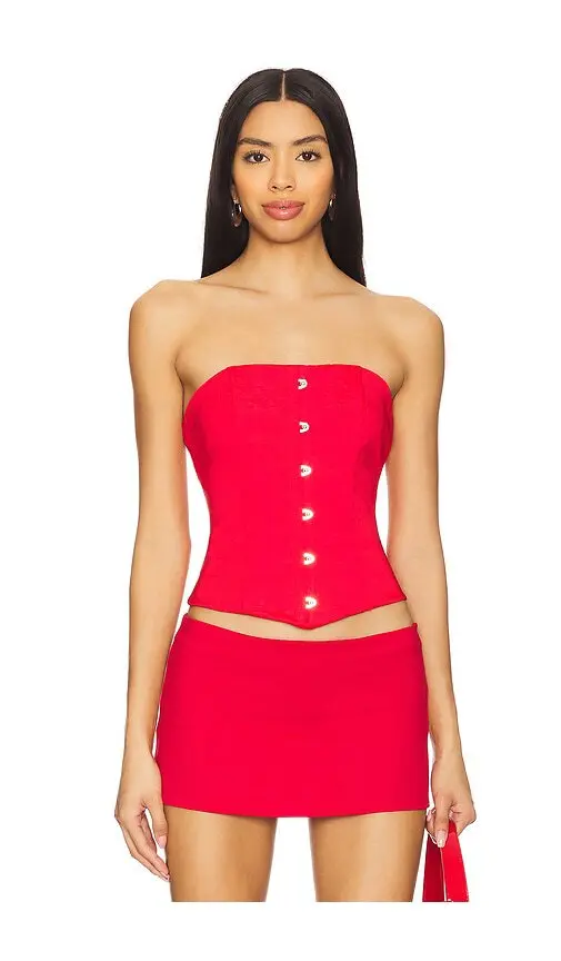 Superdown Jordyn Corset Top In . Also - Red