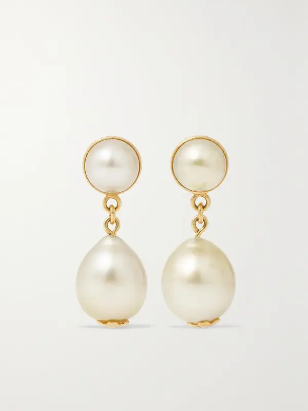 PIPPA SMALL 18-karat Pearl Drop Earrings - Gold