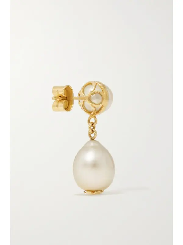 PIPPA SMALL 18-karat Pearl Drop Earrings
