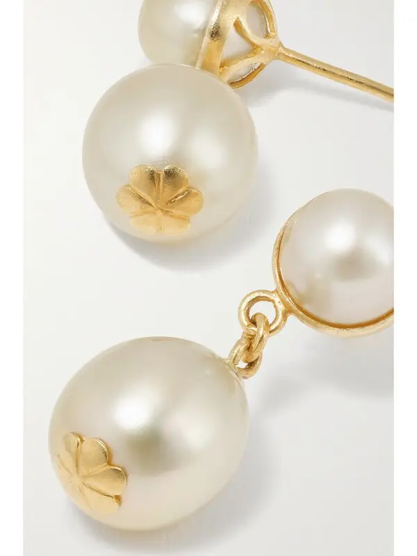 PIPPA SMALL 18-karat Pearl Drop Earrings
