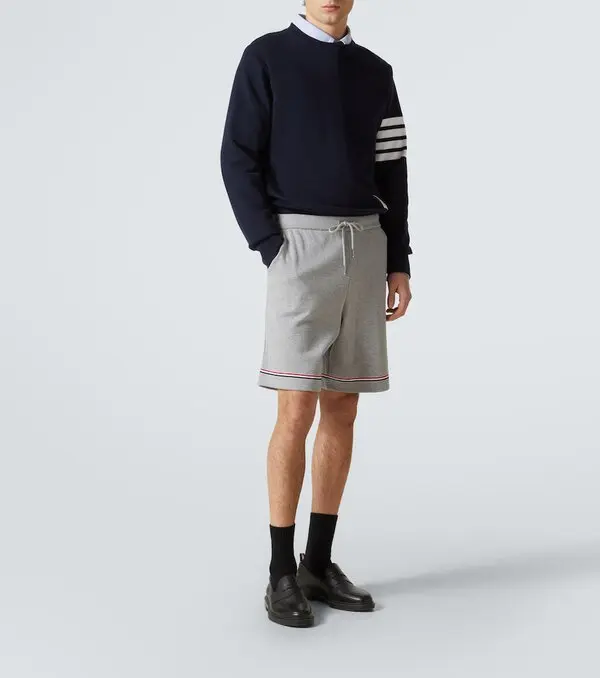 Thom Browne Mid-rise Striped Cotton Shorts