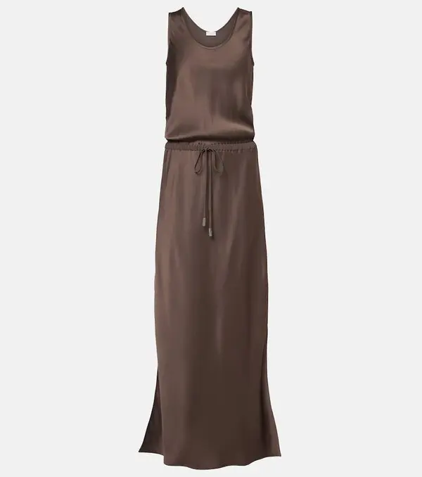 Brunello Cucinelli Satin Maxi Dress
