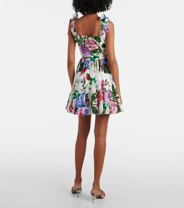 Dolce & Gabbana Floral Cotton Poplin Mini Dress - Multicoloured
