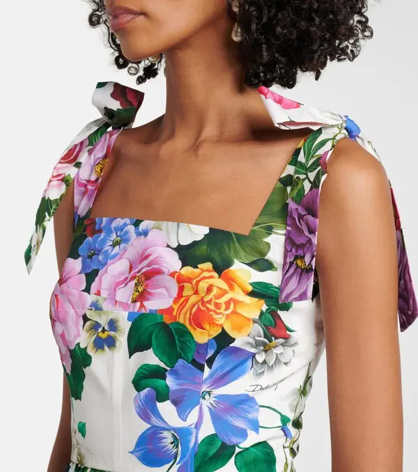 Dolce & Gabbana Floral Cotton Poplin Mini Dress - Multicoloured
