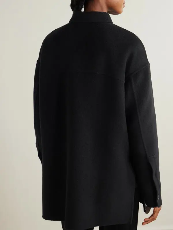 Another Tomorrow Double-faced Wool Shirt Jacket