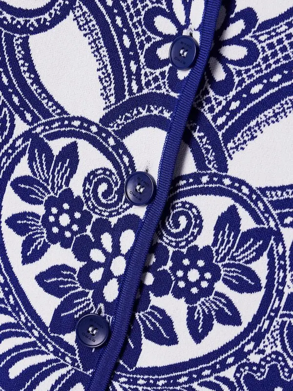 Etro Cropped Paisley Jacquard Cardigan