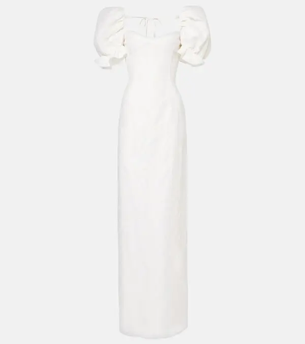 MARKARIAN Isidore Cotton And Silk Maxi Dress In Ivory Floral - White