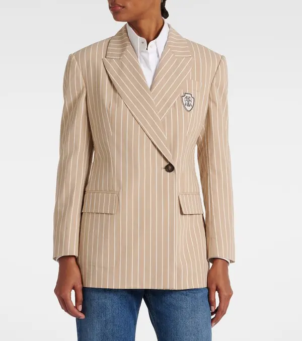 Brunello Cucinelli Cotton And Silk Blazer - Beige