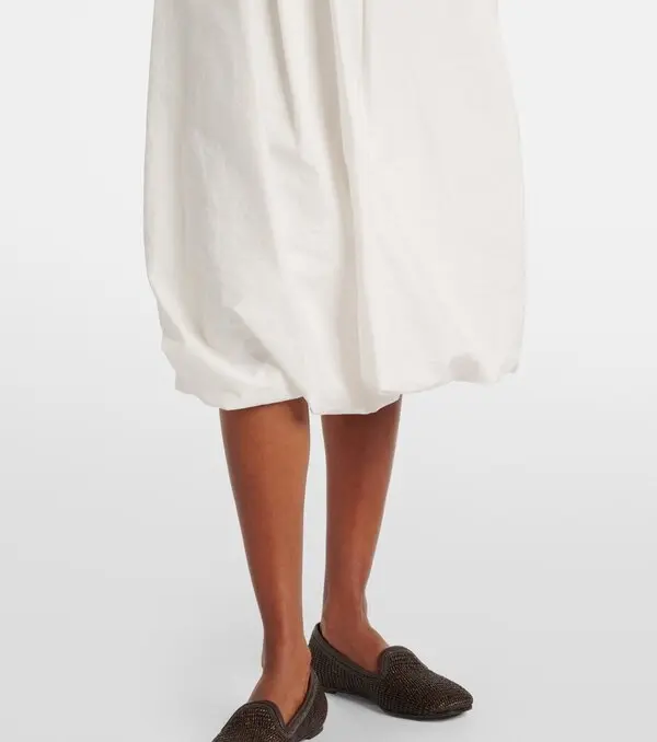 Brunello Cucinelli Cotton-blend Midi Skirt