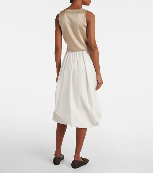 Brunello Cucinelli Cotton-blend Midi Skirt
