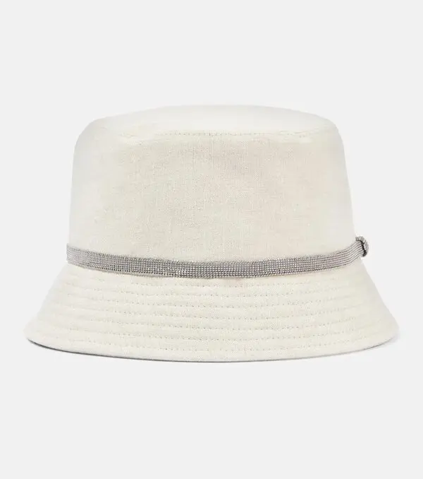 Brunello Cucinelli Linen Canvas Bucket Hat - Beige