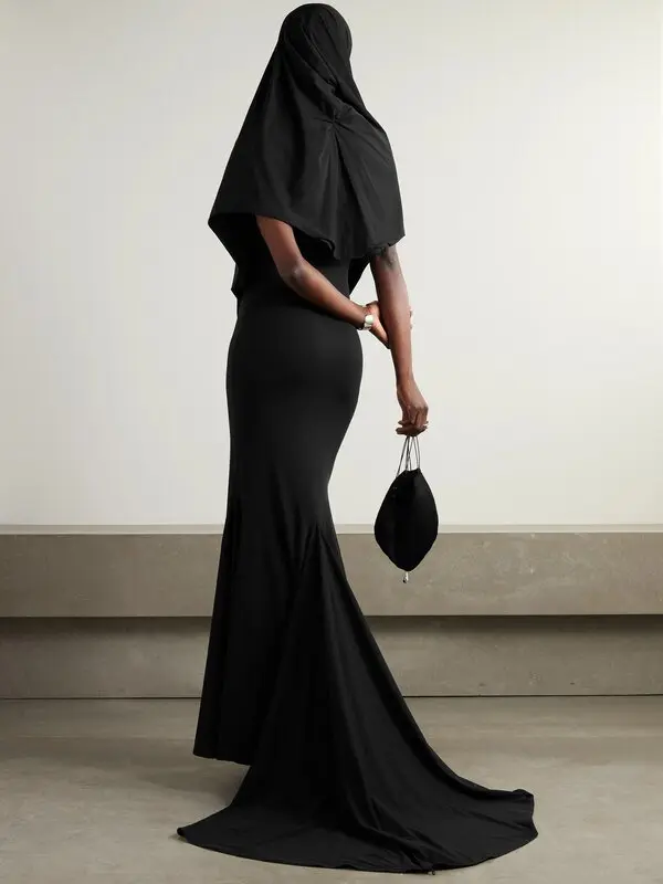 Magda Butrym Hooded Draped Stretch-silk Gown