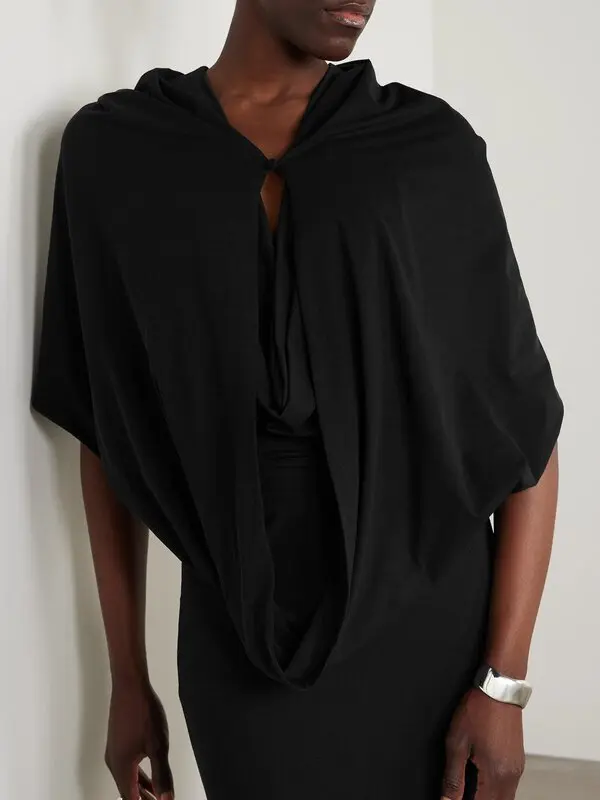 Magda Butrym Hooded Draped Stretch-silk Gown