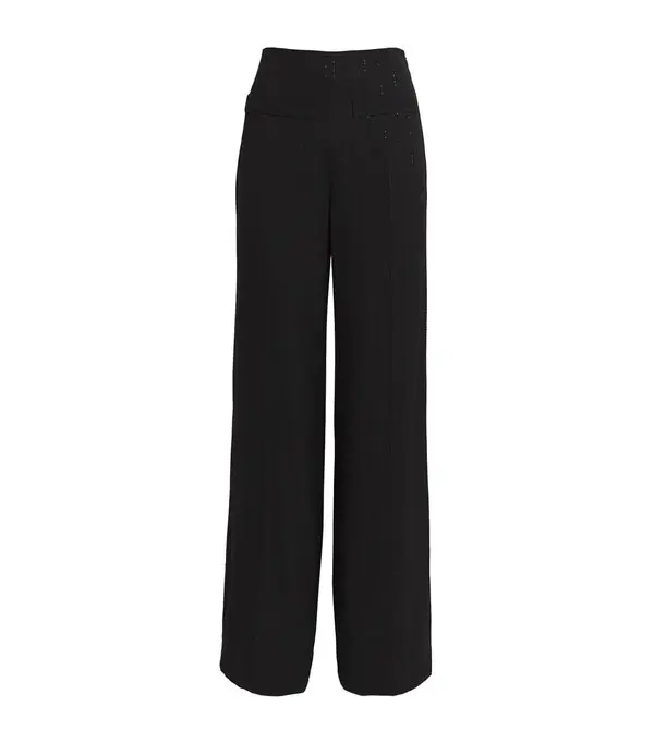 Sandro Sequin Pinstripe Wide-leg Trousers